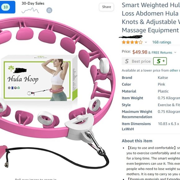 Bath & Body | Smart Weighted Hula Hoop Tough And Strong Tummy Control ...